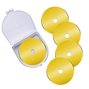Rotary Cutter Blades,60mm Replacement Blades,Fits Fiskars,OLFA,Martelli,Dremel,Truecut,DAFA,Fabric Cutting Blades Refill for Quilting Scrapbooking Sewing Arts &Crafts,SKS-7,Titanium Plating (5pcs)