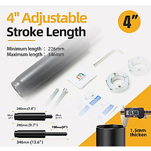 MASTERY MART Gas Lift Cylinder Replacement - 4'' Travel Length with Removal Tool, 1000 lbs Capacity, Universal Size Fits Most Office Chairs - Hydraulic Pneumatic Shock Piston - Class 4 (Matte Black)