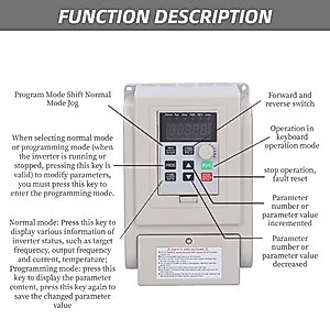 Liccx Variable Frequency Drive, 110VAC 50/60Hz 1500W VFD Inverter Converter, VFD Inverter Frequency Converter (Single-Phase Input, 3 Phase Output)
