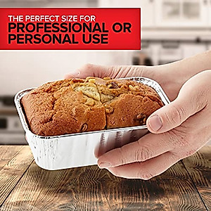 Stock Your Home 1 Lb Aluminum Foil Mini Loaf Pans (30 Pack) Disposable Small Loaf Pan – 1 Pound Baking Tin Liners, Perfect to Bake Cakes, Bread Loaves, and Meat - 6 x 3.5 x 2