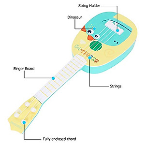 COHEALI Guitarra para Niños Kids Ukulele Toy 4 String Guitar Toy Small Musical Instrument Toy Early Educational Music Toy for Boys Girls Children Christmas Stocking Stuffers
