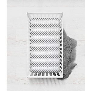 Bacati - 2 Pack Love/Aztec/Arrows/Hearts Silky Soft Breathable 100% Cotton Muslin Baby Crib Fitted Sheets - Fits Standard 28 x 52 x 5 Crib & Toddler Mattresses (Hearts Black)