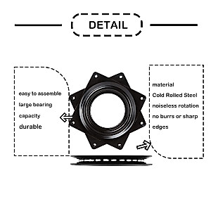 Lazy Susan Square Turntable Bearings 2Pack 6Inch Steel Rotating Bearing Swivel Plate Lazy Susan Hardware Base Parts Kit for Serving Trays Kitchen Cabinet Craft Project (6 Inch, 2)