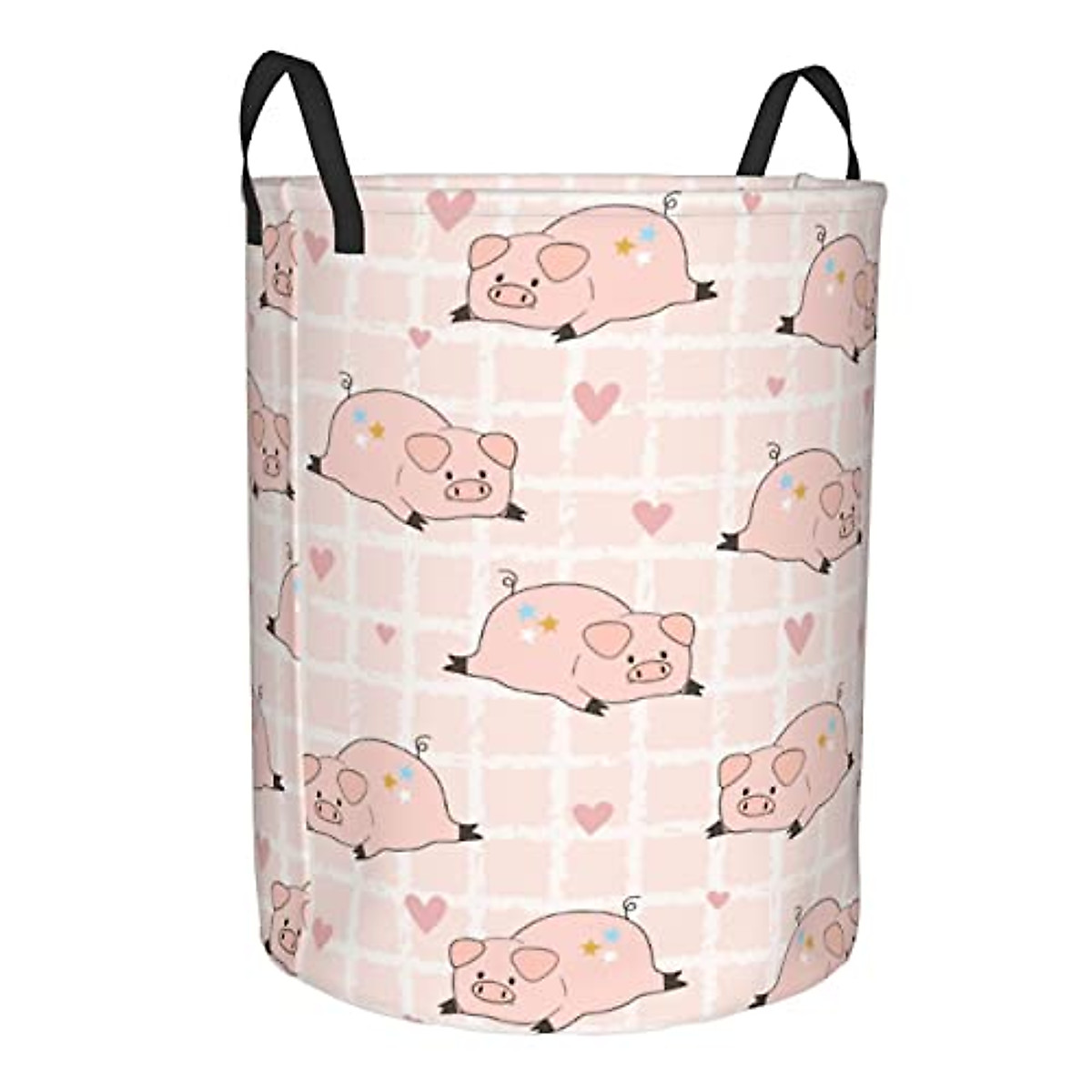 Cute Cartoon Bee and Flower Collapsible Laundry Basket with Handle Waterproof Hamper Storage Organizer Large Bins for Dirty Clothes Medium