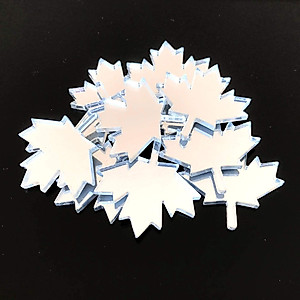 Super Cool Creations Canadian Maple Leaf Shaped Crafting Mirrors, Set of 10, Many Colours, Shatterproof Acrylic, Mocha Brown, Pack of 20 x 2cm