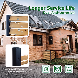 MARVOWARE Privacy Screens Fir Wood Outdoor Privacy Fence Screen Decorative Slatted Fencing for Air Conditioner and Trash Can,2 Pack