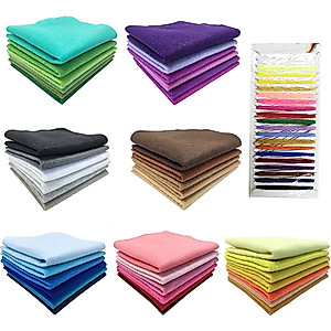 Misscrafts 42pcs 8"X8" 1.5mm Thick Soft Felt Nonwoven Fabric Sheet Pack DIY Craft Patchwork Sewing Square Assorted Colors with Thread Bag