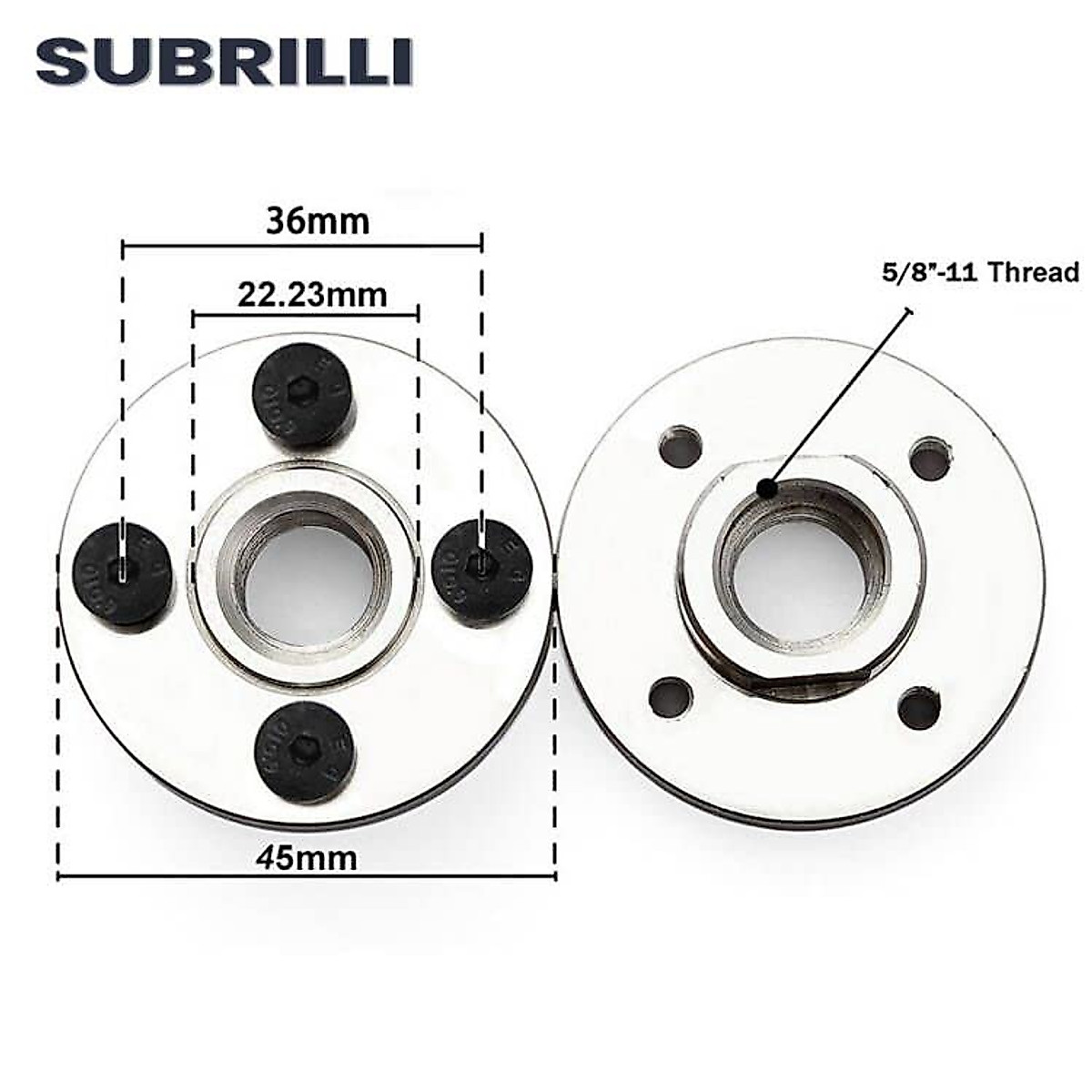 2 Pcs Flush Cut Adapter Flange 5/8"-11 Thread for Diamond Blades Quad Hole Mount Angle Grinder Accessories