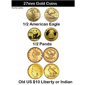 Gold Coin Pendant Mounting - 27mm Coin Size - Twist Rope Frame Design - 14K Yellow Gold - Screw Top with Bail