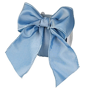 DINDOSAL Dusty Blue Christmas Ribbon Wired 2.5" x 10 Yard French Blue Wired Ribbon Blue Ribbon for Christmas Tree Decorations, Topper Bows, Wreaths, Crafts, Home Decor, Gift Wrapping