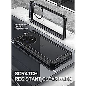 Poetic Guardian Case for OnePlus 11 5G 6.7" (2023) [20 FT Mil-Grade Drop Tested], Full-Body Hybrid Shockproof Bumper Cover with Built-in Screen Protector, Black/Clear