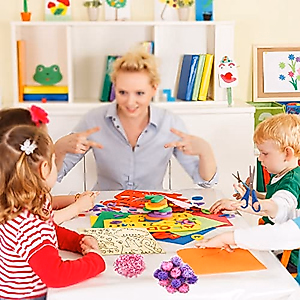 Livholic Card Making Kit for Girls with Purple & Pink Cardstock Paper Pipe Cleaners Googly Eye Foam Sheet Wood Die Cut Pom Poms Sequins All in One Craft Supplies & Materials Box for 8-12 Kids