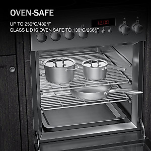 Stainless Steel Induction Pot with Glass Lid 3Qt, 7.9 Inch, Compatible with All Heat Sources, Oven Resistant, Dishwasher Safe, Stockpot Stew Cooking Pot