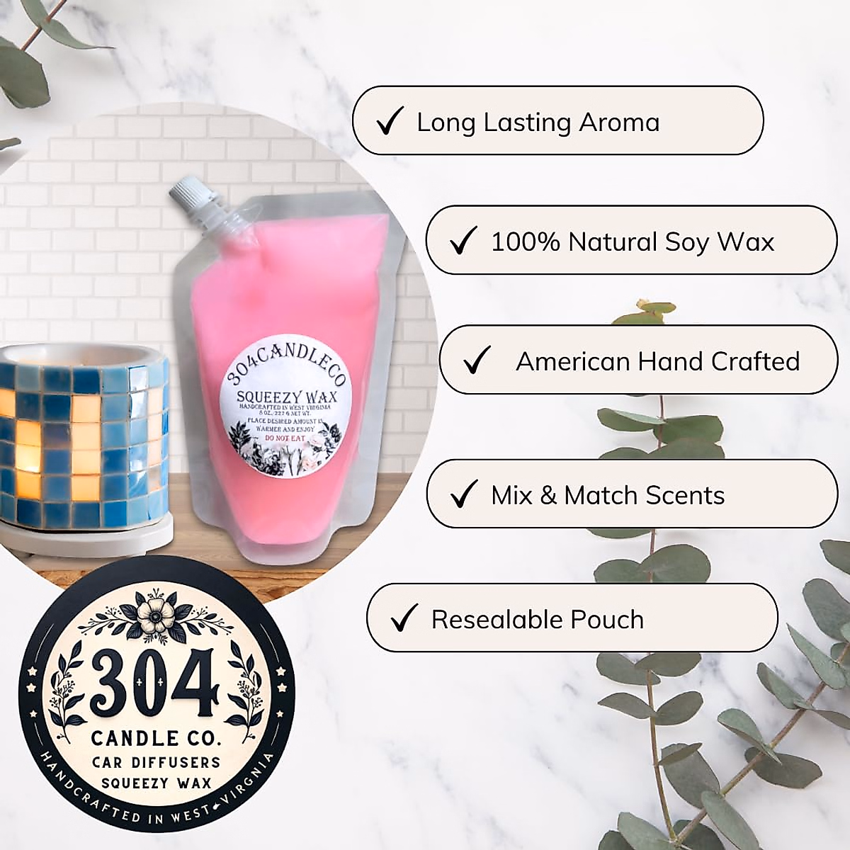 304CandleCo Large Squeeze Wax Melt Candle - 50 SCENTS! - Highly Fragrant & Hand-Crafted - Easy Mix & Match - American Made - Perfect for Wax Warmers (3oz, Fruity Loops)