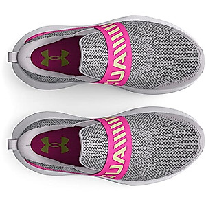 Under Armour Girls' Pre School Surge 3 Slip On, (100) Halo Gray/Rebel Pink/Fade, 2, US