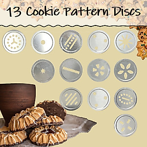 Cookie Press and Icing Set, Aluminium Alloy Cookie Decorating Tools, Excellent Baking Supplies, Including 13 Cookie Pattern Discs and 8 Icing Nozzles