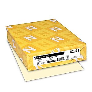 Neenah Exact Vellum Bristol Cardstock, 8.5" x 11", 67 lb/1647 GSM, Cream, 250 Sheets (82371)