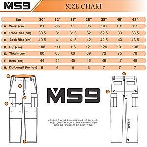 MS9 Men's Work Pants Casual Tactical Trousers Jeans with Holster Pockets Black