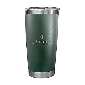 inani 20oz Stainless Steel Tumbler, Insulated Travel Coffee Cup, Leak-Resistant, Spill-Proof Lid, Dishwasher Safe, BPA-Free, Double-Wall Insulated Premium Travel Mug For Hot Or Iced Coffee, Moss Green