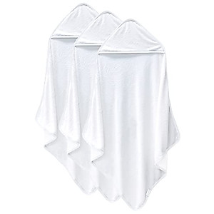 Cosy Family 3 Pack Bamboo Baby Hooded Towels, Ultra Soft Unisex Bath Towels for Babies,Toddler,Infant - Newborn Essential - Ultra Absorbent Toddler Towels for Baby Boy Girl - White