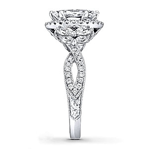 Molioaki 1-3/8 Carat (ctw) D-VVS1 moissanite engagement rings for women Platinum Plated Silver moissanite rings-Y-5