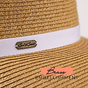 Sun 'N' Sand Women's French Laundry Sun Hat - UPF 50+ - Backless, Foldable, and Packable 4” Brim Hat - One Size in Black