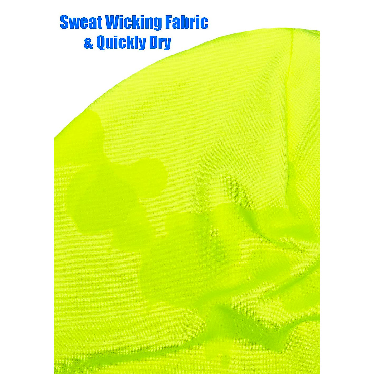 Neon Yellow Skull Beanie Helmet Liner Sweat Wicking Running Hat Cycling Caps Cooling Cap Skullcap Liners Fits Under Motorcycle Helmets for Men and Women