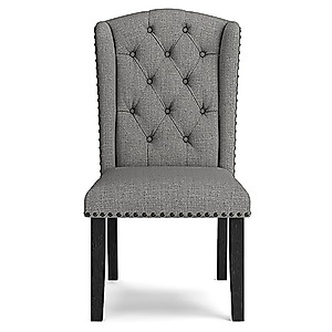 Signature Design by Ashley Jeanette Modern Tufted Dining Upholstered Side Chair, Set of 2, Gray