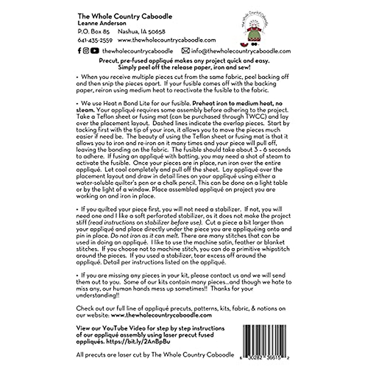 The Whole Country Caboodle Acorn Gnome Mug Rug Kit Pattern