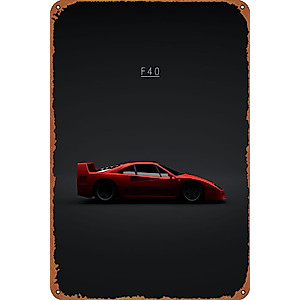 1987 Ferrari F40 Sports posters Metal Sign Tin Metal Retro Wall Decor for Home,Street,Gate,Bars,Club