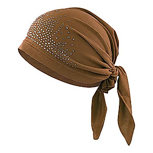 Sweat Wicking Skull Cap Beanie Helmet Liner Quick Dry Bandana Head Wrap Bicycle Head Pirate Scarf (Khaki)