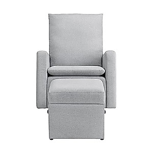 Soho Baby Everlee Upholstered Glider and Ottoman Set Light Gray