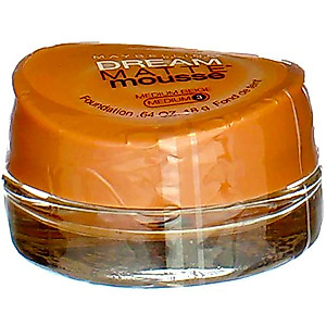 Maybelline Dream Matte Mousse Foundation, Medium Beige [3], 0.64 oz (Pack of 2)