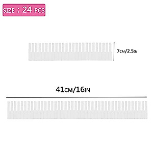 24pcs Adjustable Drawer Dividers, Drawer Organizers with Diy White Plastic Grid, Partition Storage for Socks, Underwear, Makeup, Table Tools,cutlery Drawers Organizers,sock,Ties and Clothes