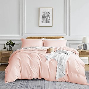 Mellowing 800 Thread Count King/Cal King (94x104) Duvet Cover - Premium Duvet Cover Soft & Breathable - 3 pcs All Season Comforter Cover with Zipper Closure & Corner Ties (Blush)