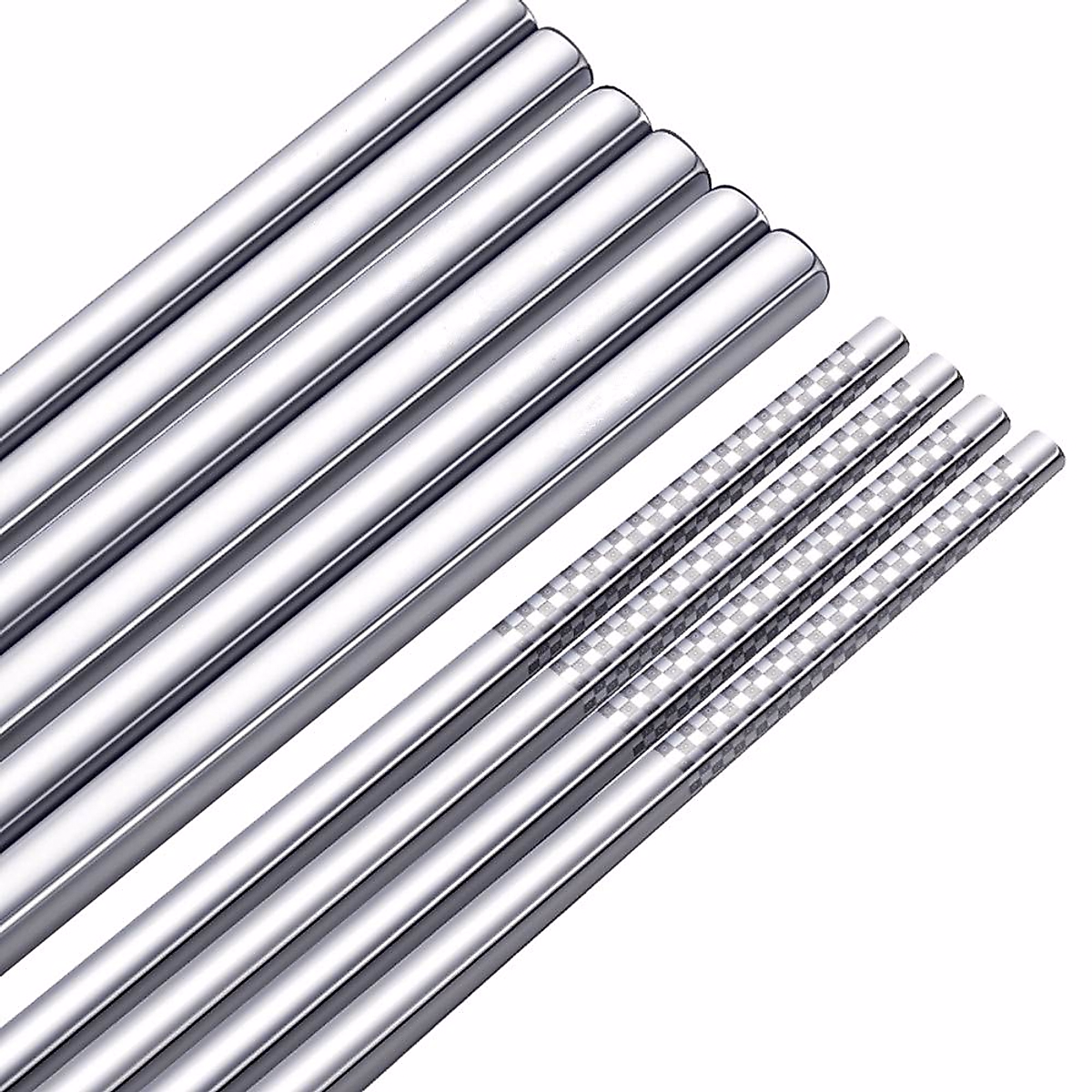 LIUNA Reusable Metal Chopsticks 304 Stainless Steel Chopsticks 9 Inch Mirror Polish Square Chop stick 5 Pairs Gift Set