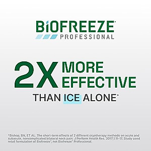Biofreeze 13566 Professional Menthol Roll-On Pain-Relieving Gel 3 FL oz Green, Backache, Strains, Bruises, & Sprains, Pack of 3