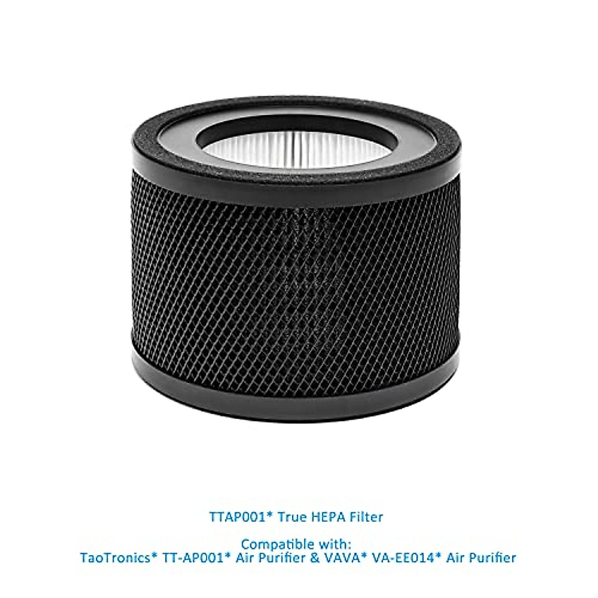 WOCASE TT-AP001 True HEPA Filter Replacement, Compatible with TaoTronics TT-AP001 and and VAVA VA-EE014 Air Purifier, H13 True HEPA Filter & Activated Carbon Filter, 2 Pack