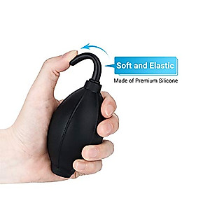 Soft Tip Silicone Super Air Blower Blaster Pump Dust Cleaner Include Micro Fiber Cleaning Cloth, Bulb Blower for Digital SLR Lens Sensor LCD Screens Musical Instruments Keyboards Telescope Filters