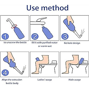 Portable Bidet Bottle for Travel Personal Hygiene Care Manual Bidet (11in), Blue