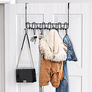 Deco Brothers Supreme Over The Door 11 Hook Organizer Rack, Black