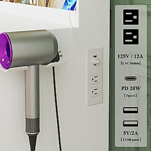 ALEXNUTRE Make up Vanity Desk with Mirror and Lights, Vanity with Lights 3 Models Settings, Vanity with Power Outlet, Vanity Desk with 5 Drawers, 2 Cabinets, Shelves, Makeup Vanity for Bedroom, White