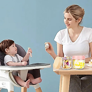 GoldArea 4 Pack Glass Baby Food Containers,8 oz Baby Food Storage Jars with Lids,Glass Baby Food Jars,Breast Milk,Small Containers for Fridge-Freezer & Microwave Safe.