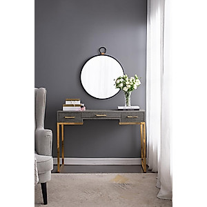 24" x 27" Wall Mirror with Black Frame, Contemporary Minimalist Accent Mirror for Living Room, Foyer, Entryway, Bedroom