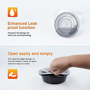 jorksky [50 Pack] 24oz Reusable Meal Prep Containers Disposable with Lids, BPA-free, Stackable, Microwave/Dishwasher/Freezer Safe