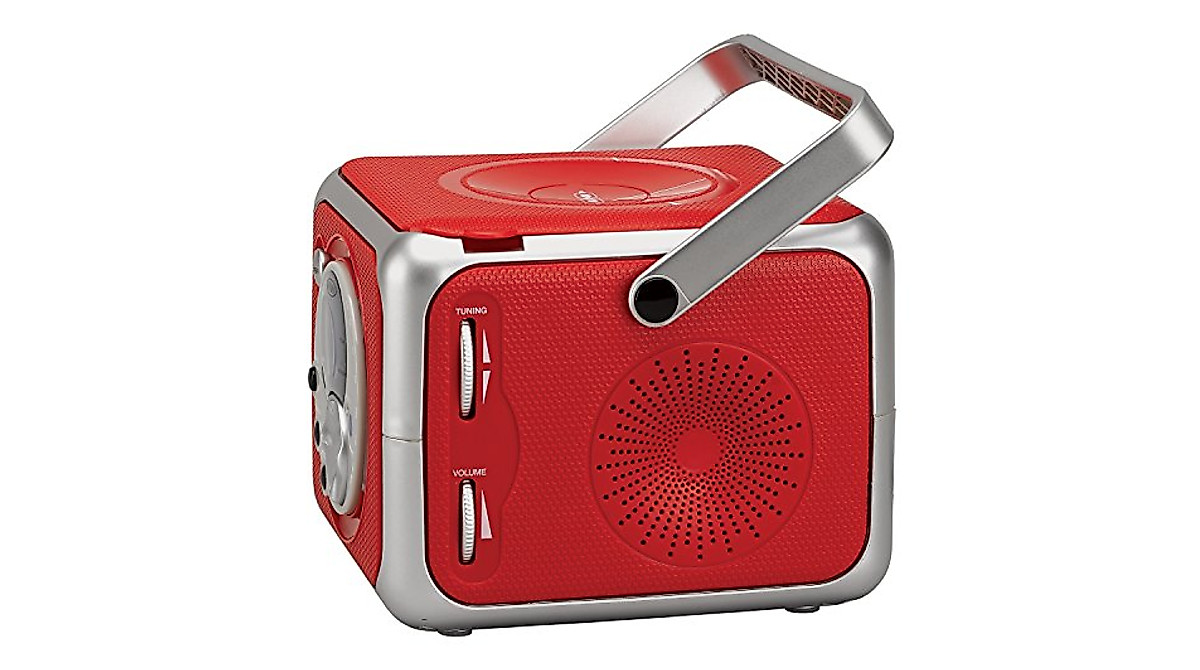 Jensen CD-555RS Red CD Bluetooth Boombox | Portable Music System