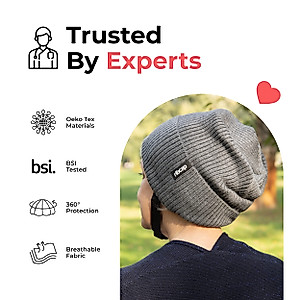 Ribcap Lenny Medical Grade Protective Helmet | Grey | Medium (22-23") | Soft Helmet for Epilepsy | Protective Helmet for Seizures | Fashionable and No Stigma