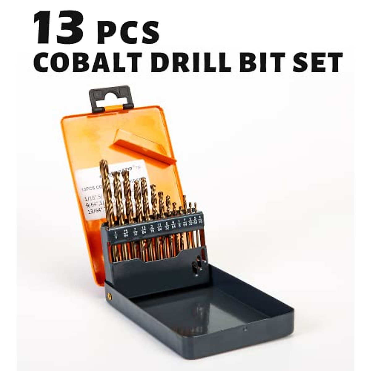INTOO Hss Cobalt Drill Bits Set 13PCS Triangle Shank,Industry Drill bits with Golden Ratio Tip,