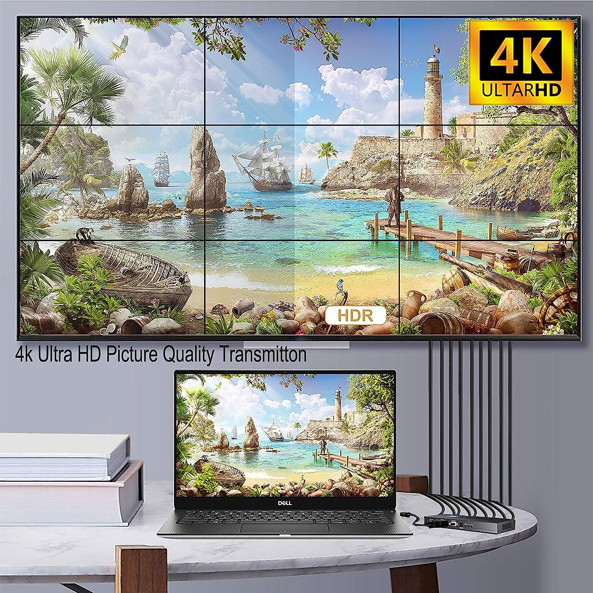 Video Wall Controller 3x3 HDMI Video Image Processor, Support 3840x2160/30HZ HDMI Input & DVI Input, 9-Screen Splicing TV Wall Controller, Support 180 Degree Rotation 3x3 3x2 2x2 3x1 1x4 2x3 4x2 2x4