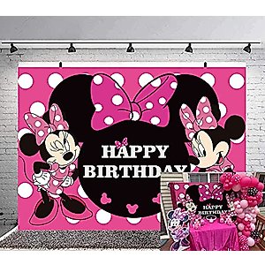 GCH Cartoon Photography Backdrop Girl 1st Birthday Background Princess Girls Hot Pink Decoration for Kids Baby Shower Party Supplies Banner Studio Props Customized Backdrops 7x5ft